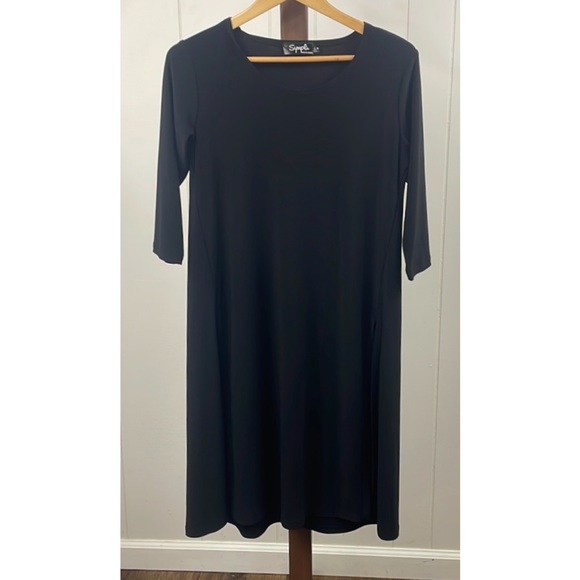 Sympli | Tops | Sympli Black 34 Length Sleeve Side Slit Tunic Top ...